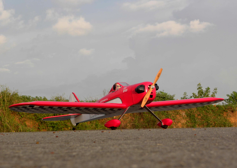 Samolot Fly Baby (klasa 50 EP-GP)(czerwony, 1,6 m rozpiętości) ARF - VQ ...